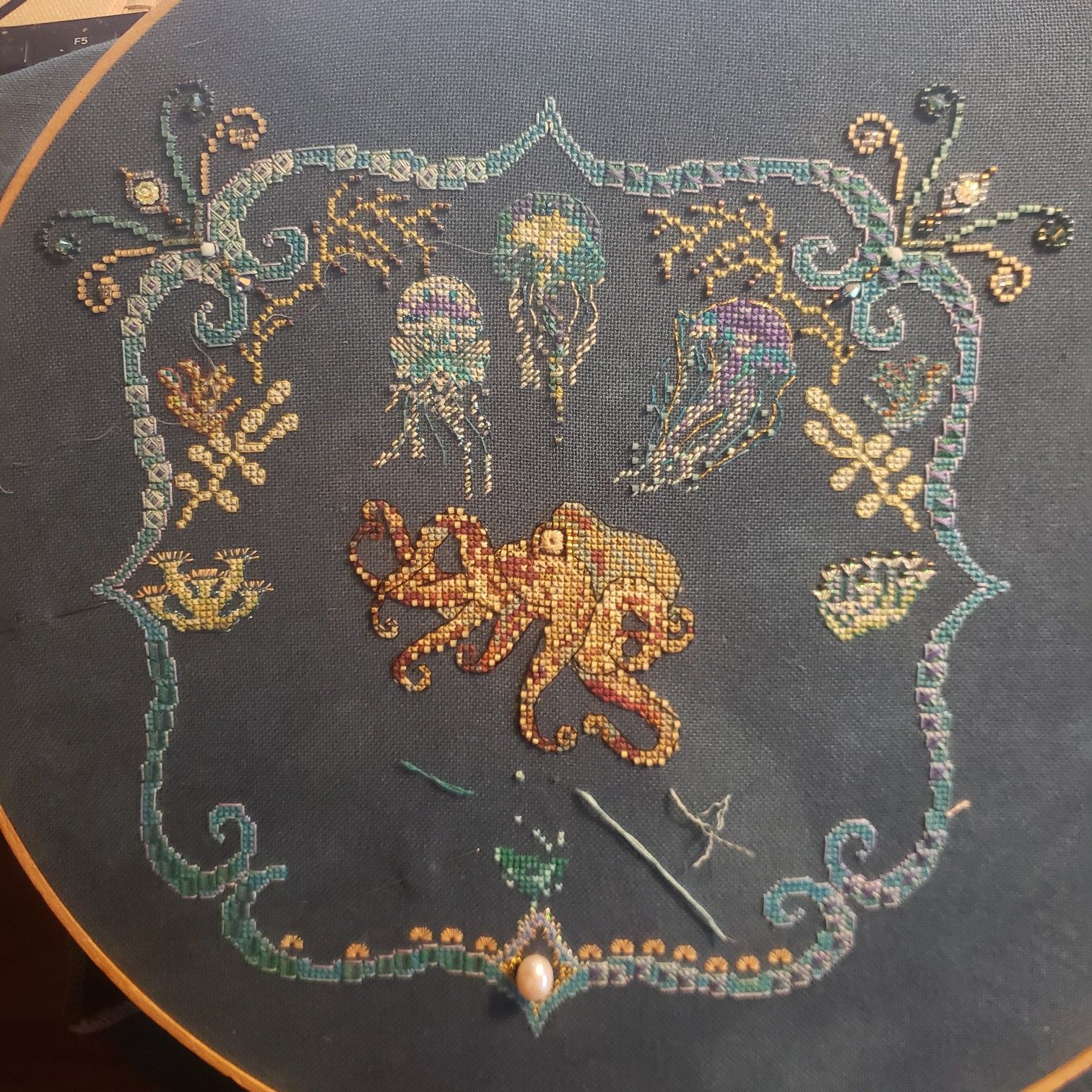 [WIP] Octopus treasure cave--Chatelaine designs. real freshwater pearl ...